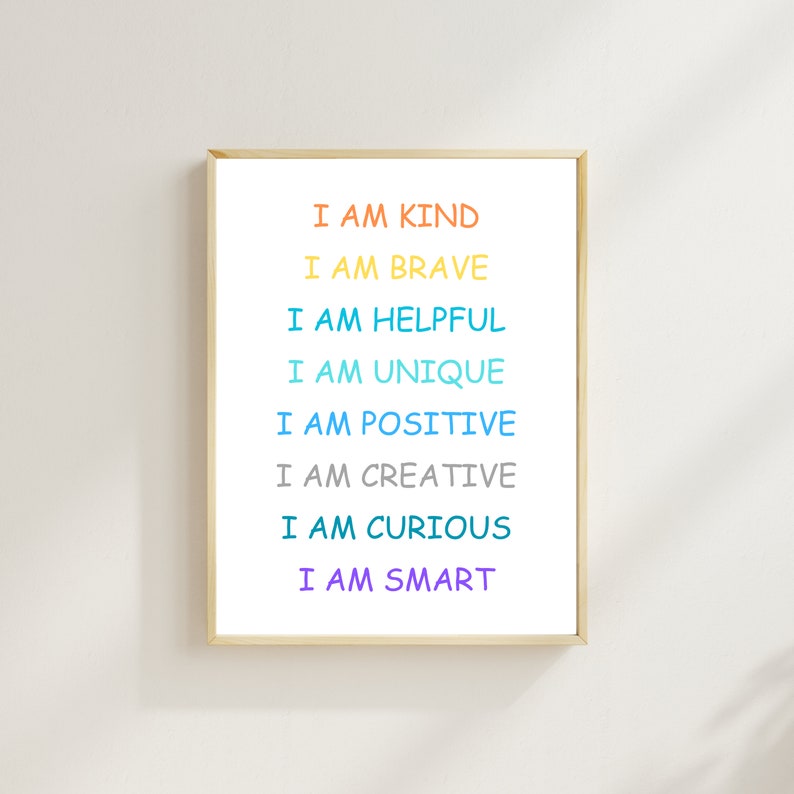 Affirmations Posters for Kids, Digital Wall Art Classroom Decor ...
