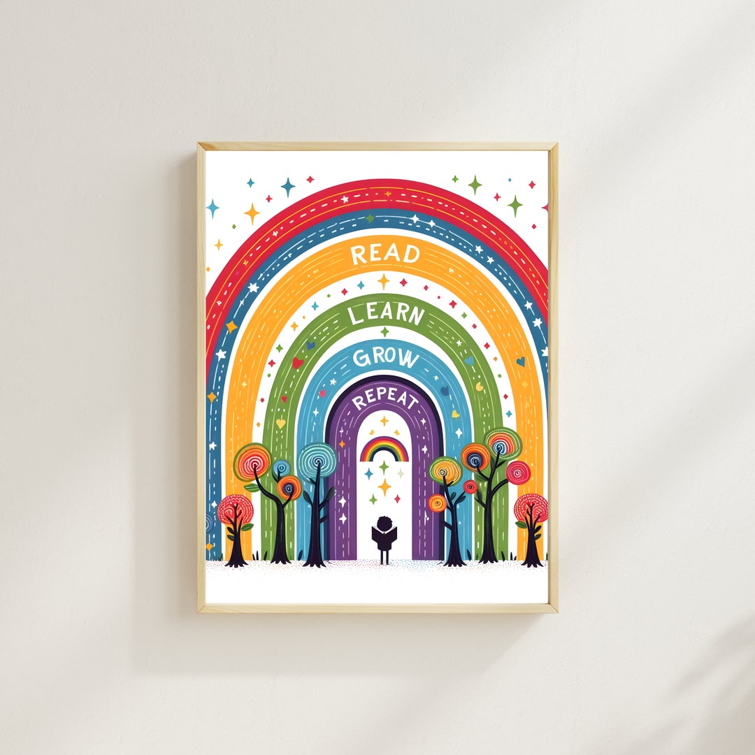 Read Learn Grow Boho Classroom Decor, Feelings Chart Printable Nursery ...