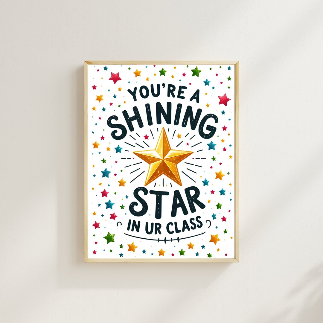 Shining Star Classroom Decor: Boho Kids Wall Art (digital Download) - Etsy