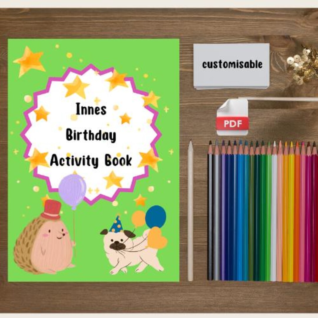 Customisable Kids Birthday Activity Book | Editable Party Favour PDF ...