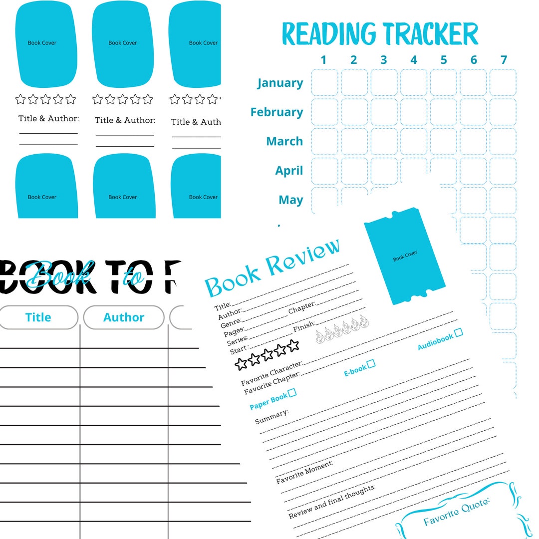 Printable Book Review Book of the Month Reading Tracker Book to Read ...