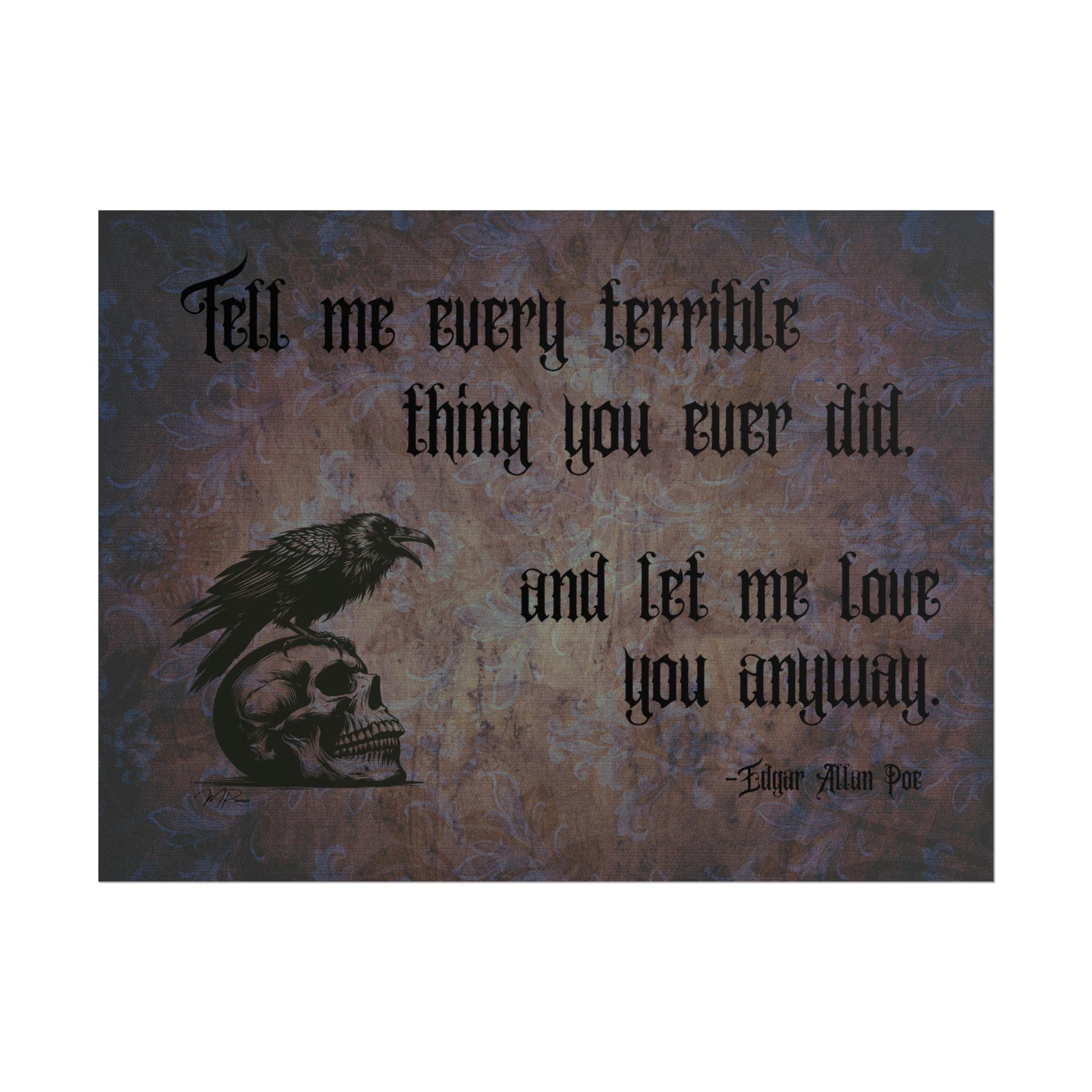 Gothic Inspired Poster, Rolled Art Print, Edgar Allen Poe Quote Wall ...