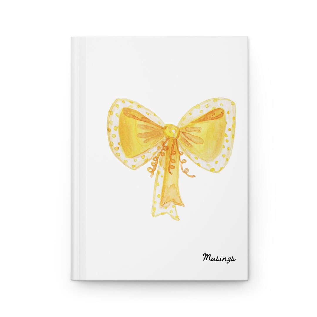 Yellow Bow Hardcover Journal; Bow Aesthetic; Cottagecore; Bow Notebook ...