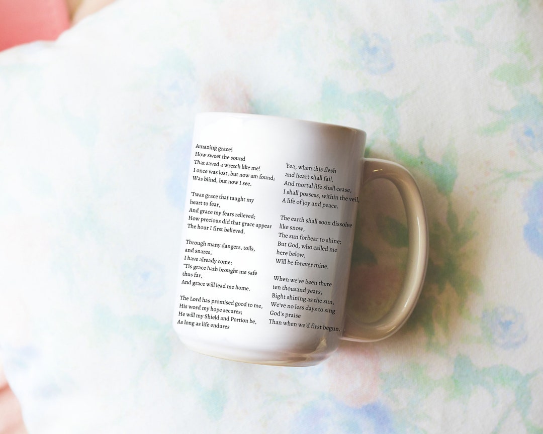 Amazing Grace Hymn; Christian Mug, Christian Gift; Lyrical Mug ...