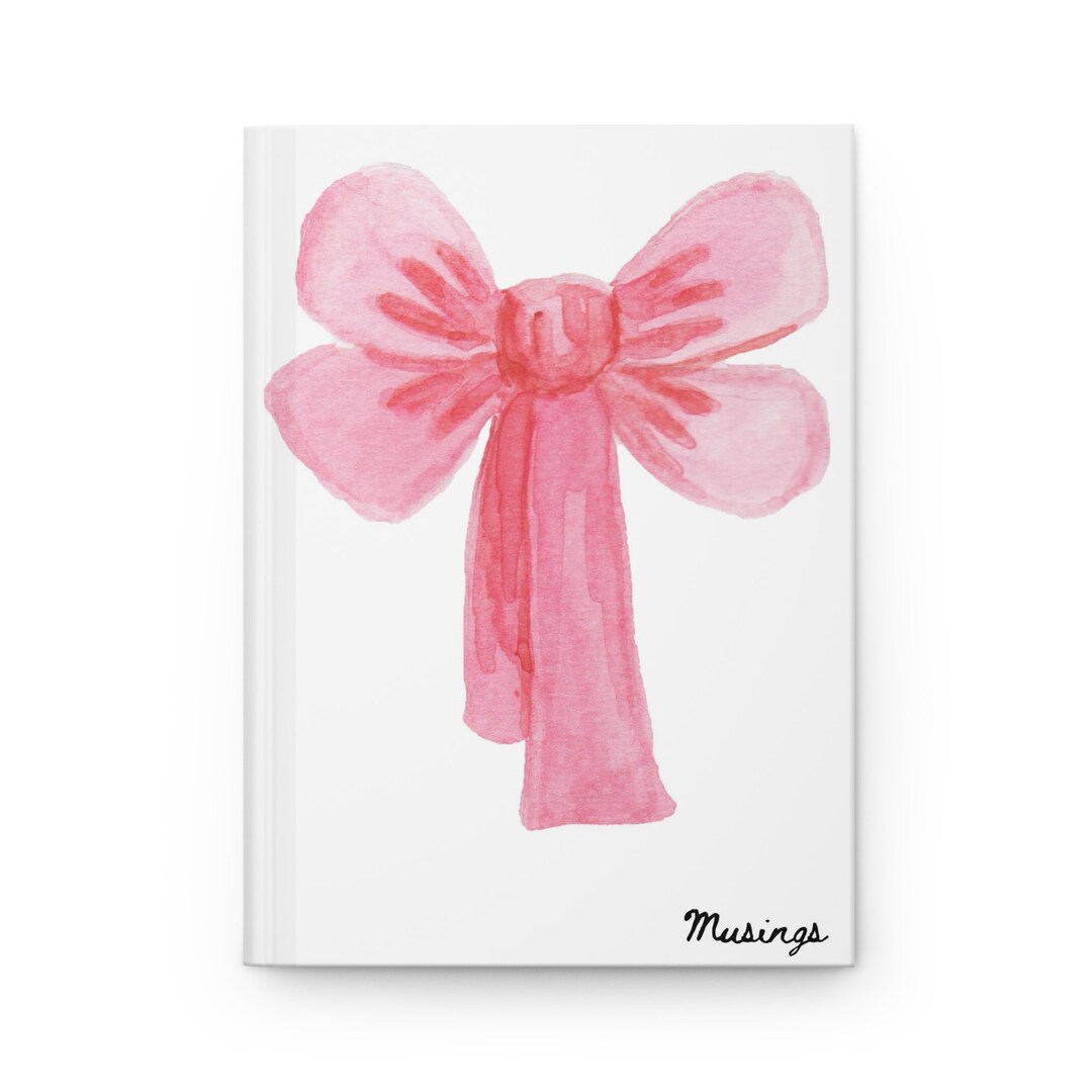 Pink Bow Hardcover Journal; Bow Aesthetic; Pink Journal; Bow; Girly ...