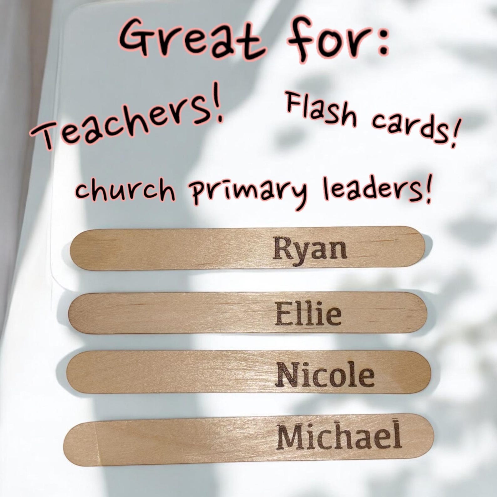 Custom Name JUMBO Wooden Sticks! Great for Teachers, Church Primary ...