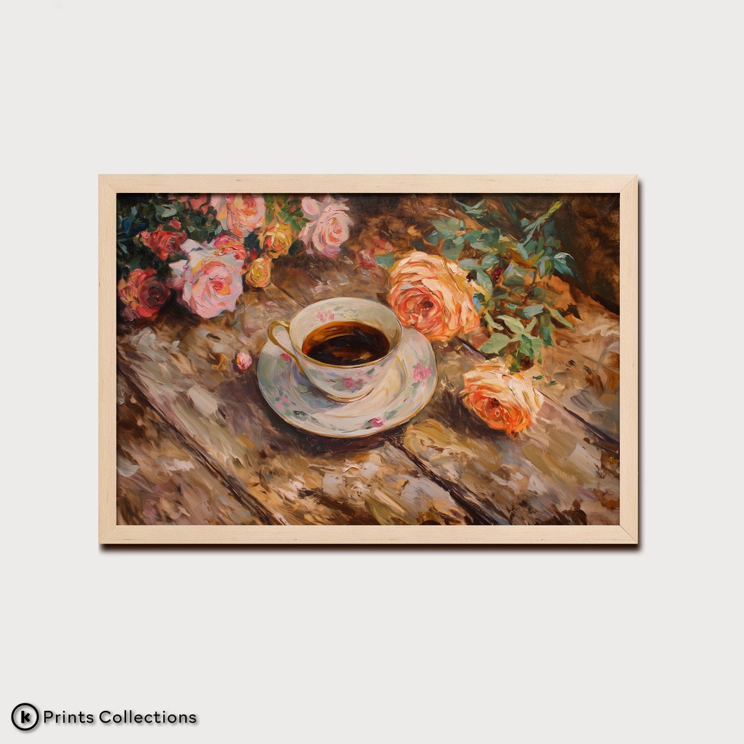 Classic Coffee | Detailed Coffee on Rustic Table | Still Life Art ...