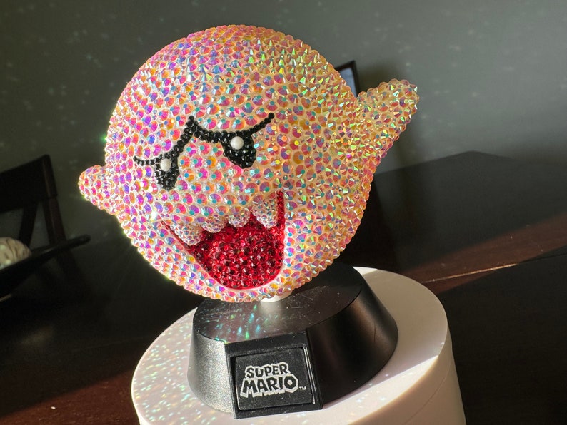 Rhinestone Super Mario Boo Light or Power up Mushroom - Etsy