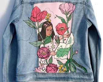 Demon Slayer Zenitsu Custom Hand Painted Denim Jacket - Etsy