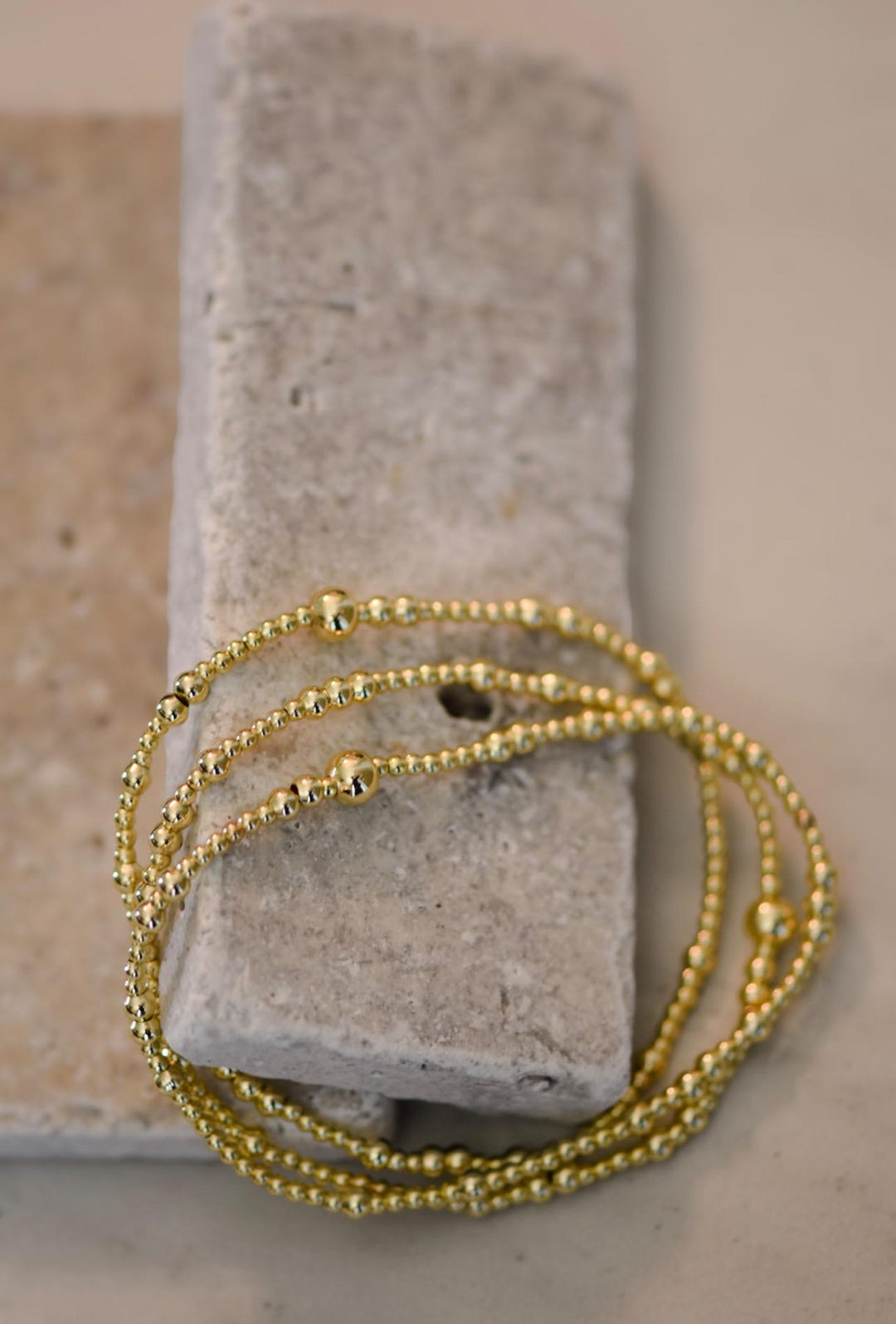 Dainty Gold Beaded Bracelet Stack | Everyday Jewelry - Etsy