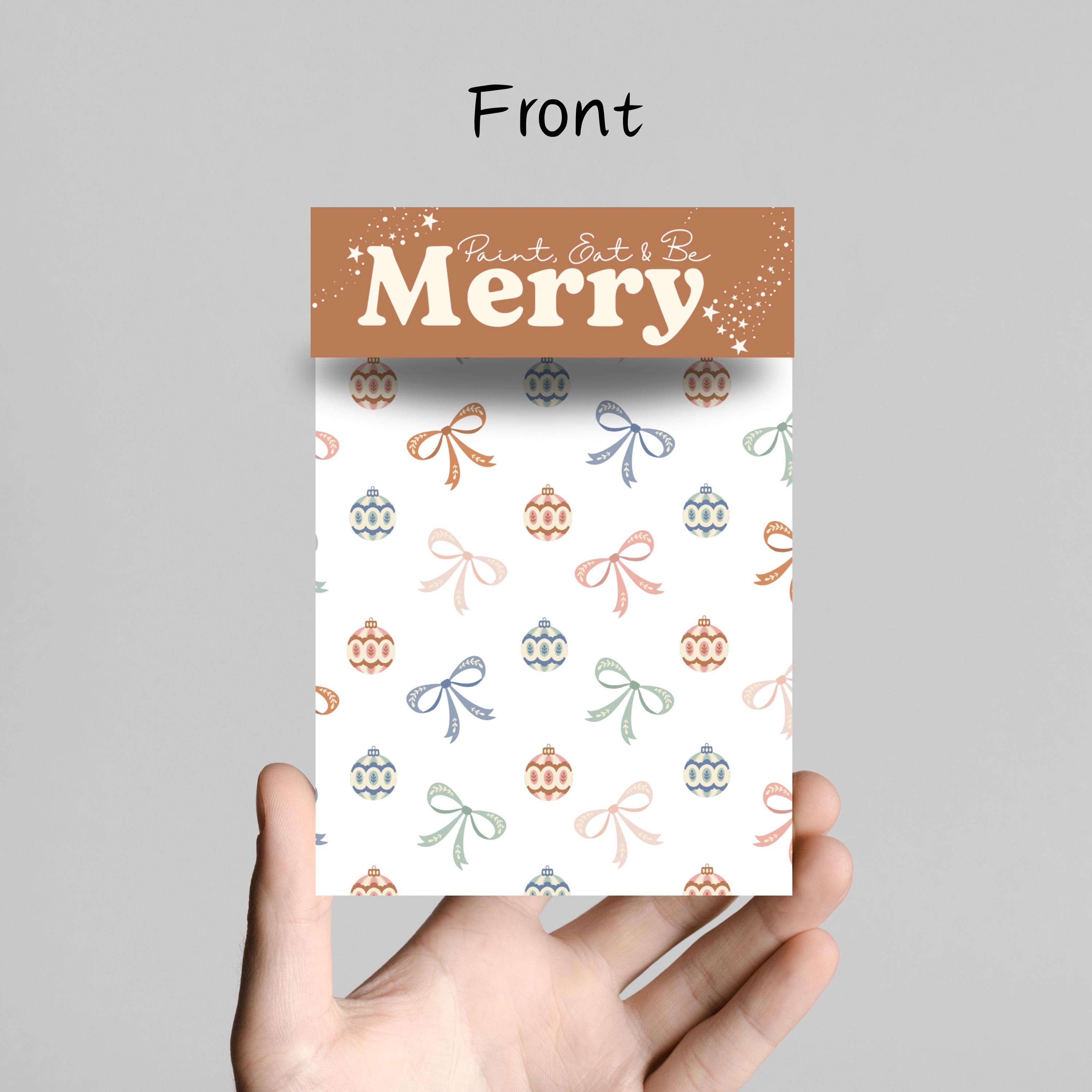 PYO Christmas Cookie Card Topper Christmas Cookie Packaging Digital ...