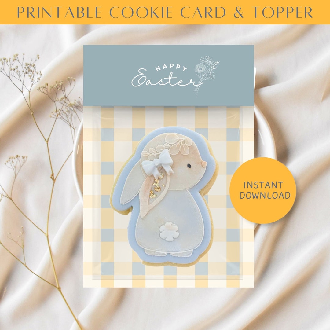 DIGITAL Easter Cookie Backing Card With Topper | Printable | Blue ...