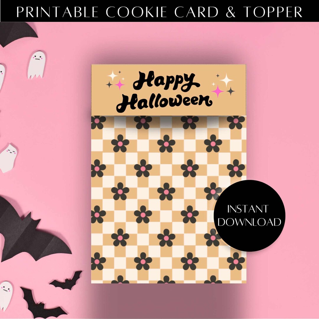 Happy Halloween Printable Cookie Card Cookie Packaging Digital Download ...
