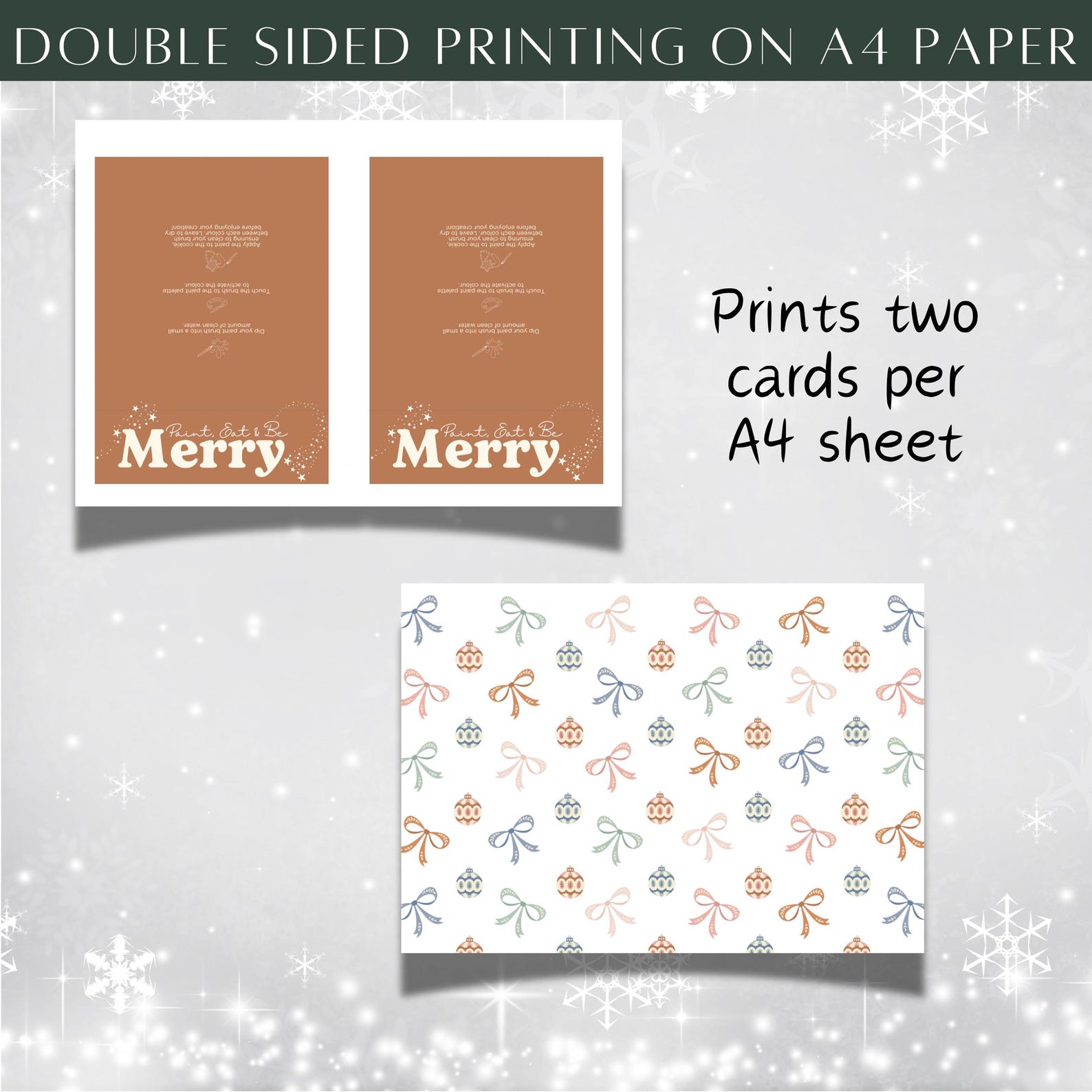 PYO Christmas Cookie Card Topper Christmas Cookie Packaging Digital ...
