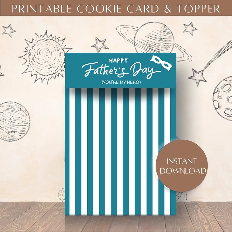 Happy Fathers Day Printable Cookie Card for Fathers Day Cookie ...
