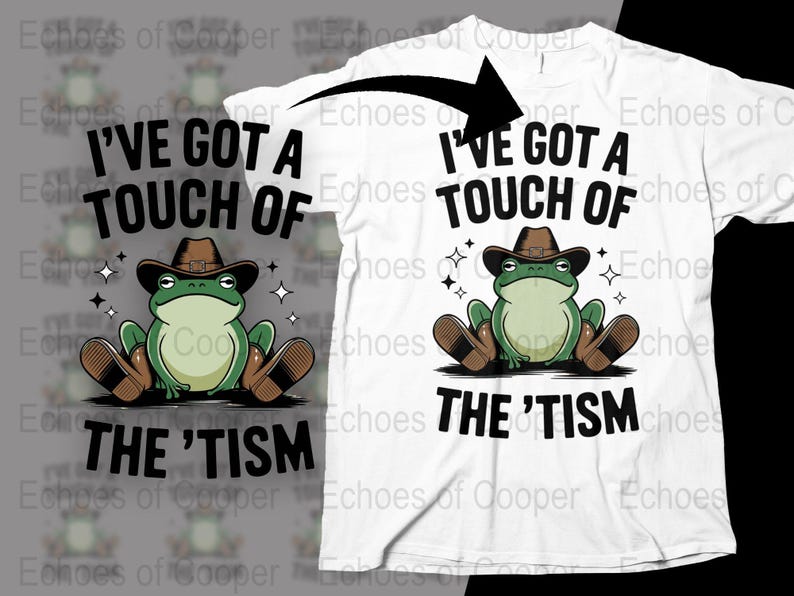 Autism Awareness Month Touch of the Tism Funny Frog Digital Art Design ...
