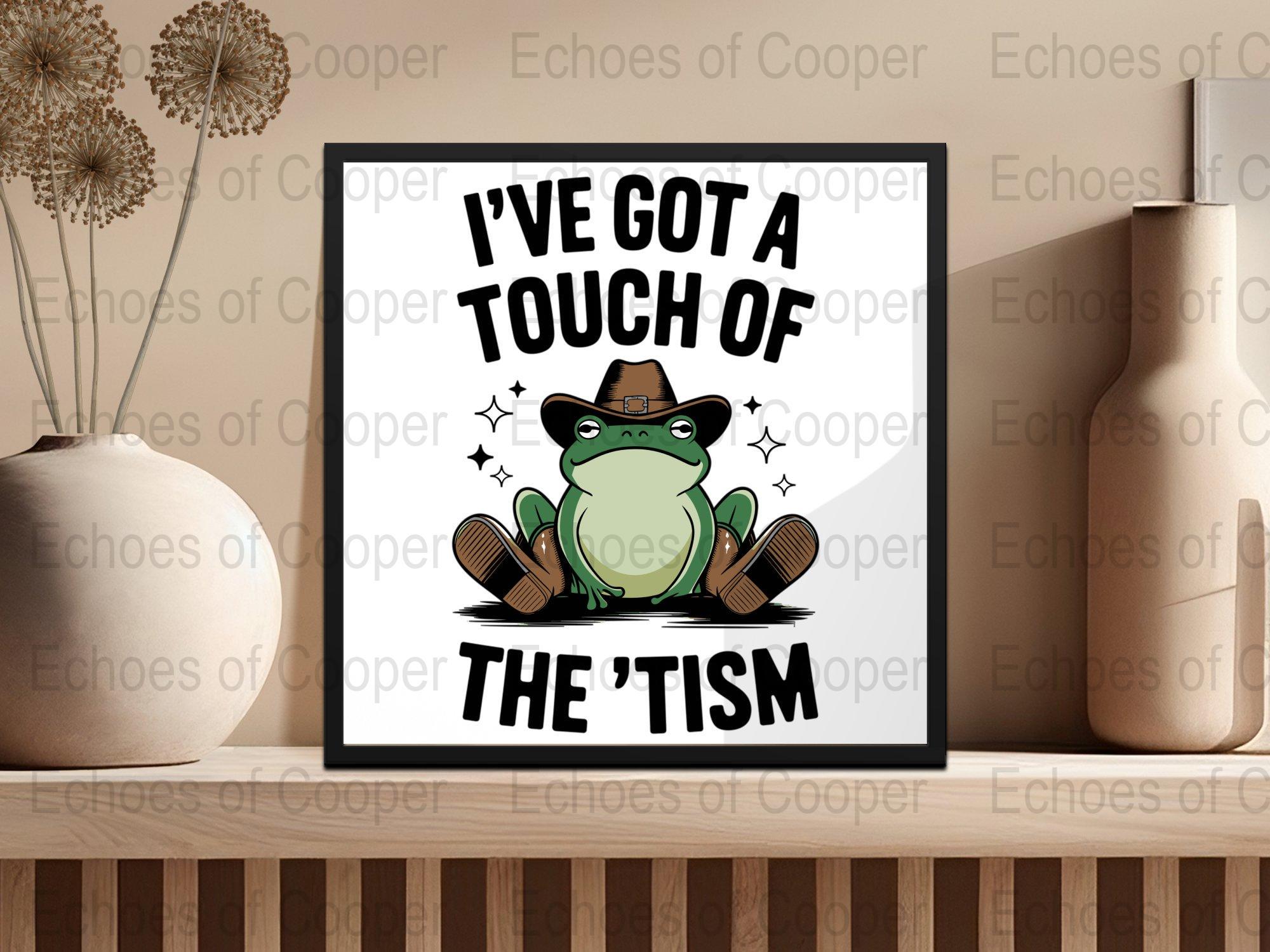 Autism Awareness Month Touch of the Tism Funny Frog Digital Art Design ...