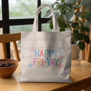 HAPPY FRI-YAY Digital Download Printable Art Colorful Phrase Instant ...
