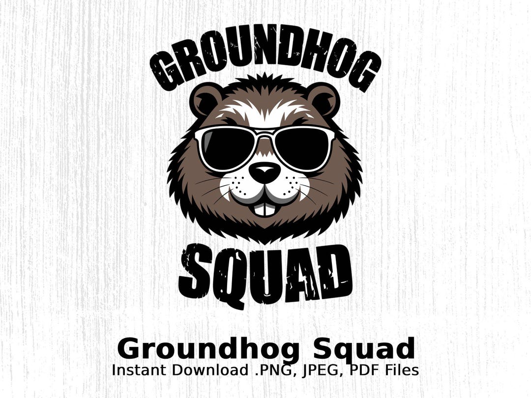 Groundhog Squad Digital Download, Funny Groundhog Art for Cards ...