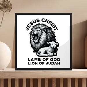 Lion and Lamb Digital Art Download - Christian Symbolism for Wall Art ...