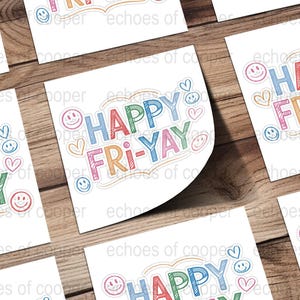 HAPPY FRI-YAY Digital Download Printable Art Colorful Phrase Instant ...
