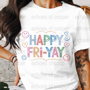 HAPPY FRI-YAY Digital Download Printable Art Colorful Phrase Instant ...