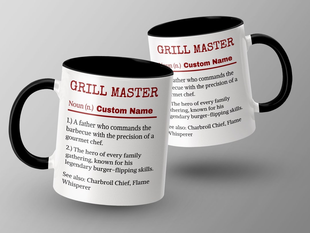 Personalized Grill Master Mug, Custom Name Coffee Cup, Father's Day ...