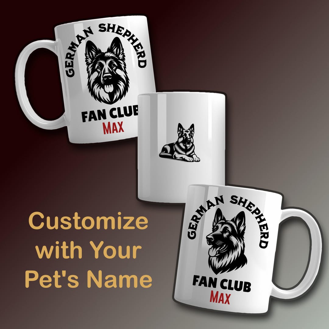 German Shepherd Custom Mug, Custom Dog Lover Gift, Pet Owner Gift ...