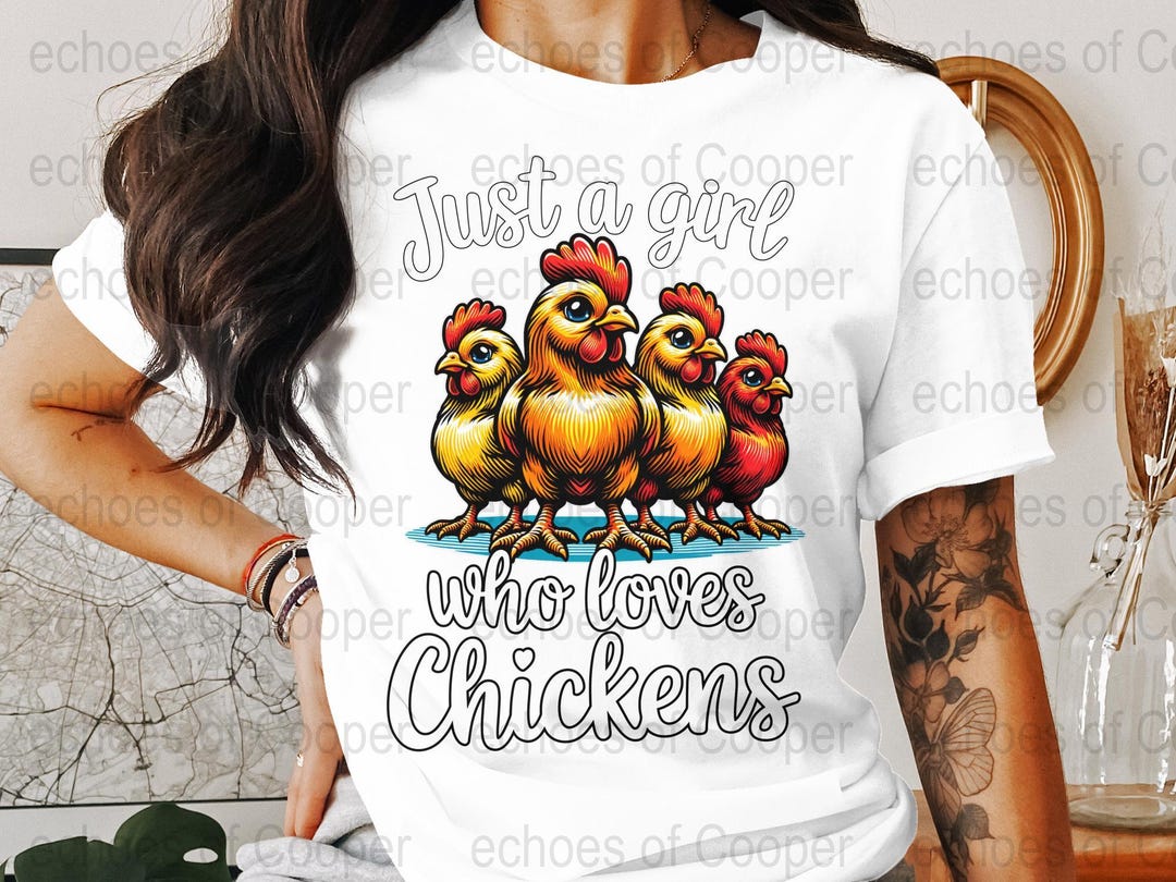 Just a Girl Who Loves Chickens Digital Art, Cute Farm Animal Printable ...