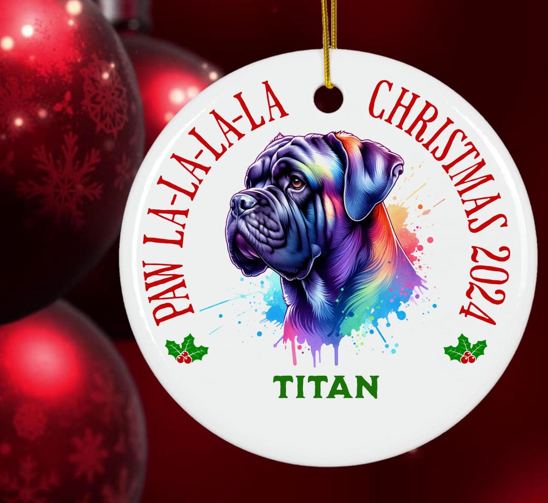 Personalized Cane Corso Christmas Ornament 2024 - Custom Dog Ornament ...
