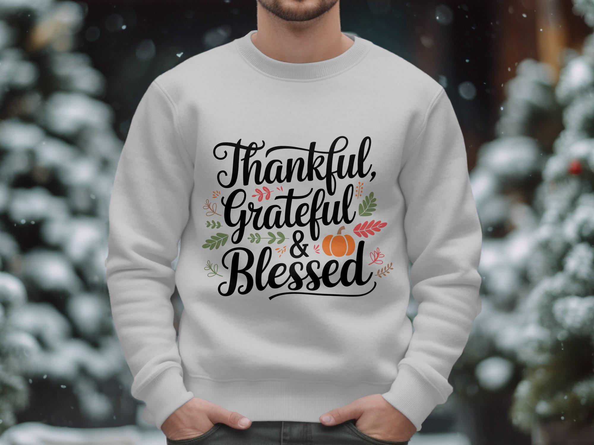 Thankful Grateful Blessed Digital Art Download - Fall Pumpkin Design ...