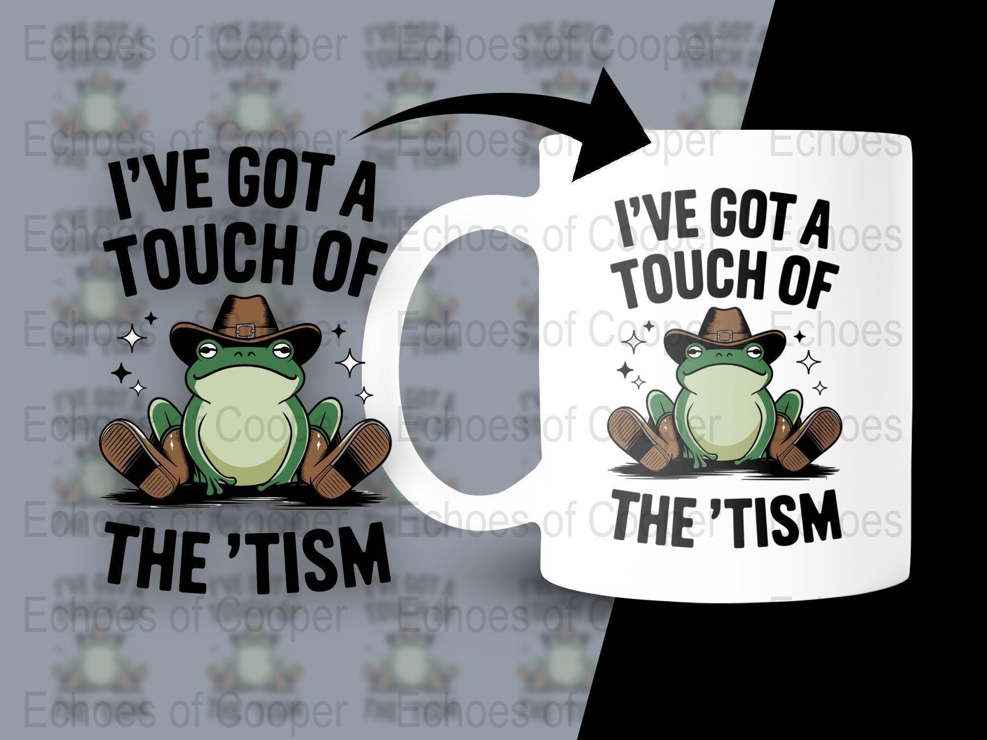 Autism Awareness Month Touch of the Tism Funny Frog Digital Art Design ...