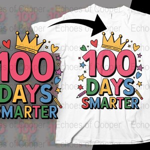 100 Days Smarter Digital Art Gift for Students Download for Wall Art ...