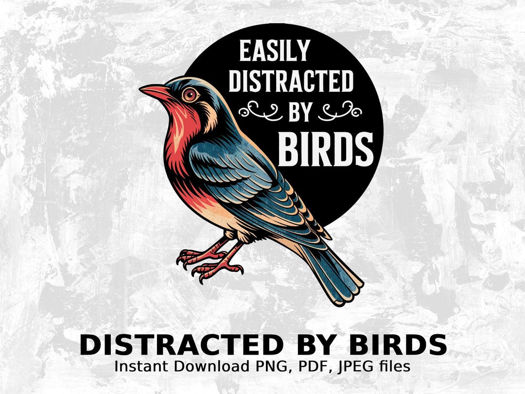 Easily Distracted by Birds Digital Art - Colorful Bird Illustration for ...