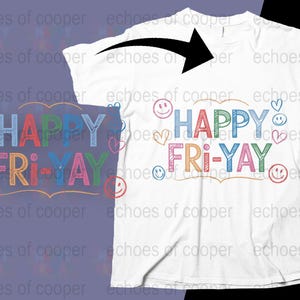 HAPPY FRI-YAY Digital Download Printable Art Colorful Phrase Instant ...