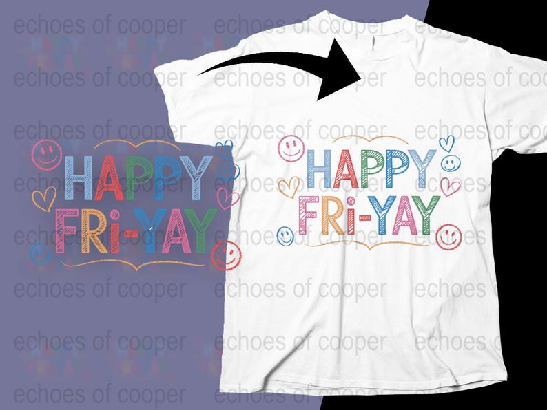 HAPPY FRI-YAY Digital Download Printable Art Colorful Phrase Instant ...