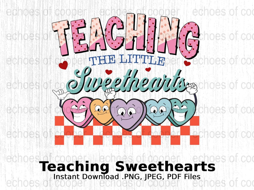 Teaching Sweethearts Digital Art Download, Cute Heart Characters ...