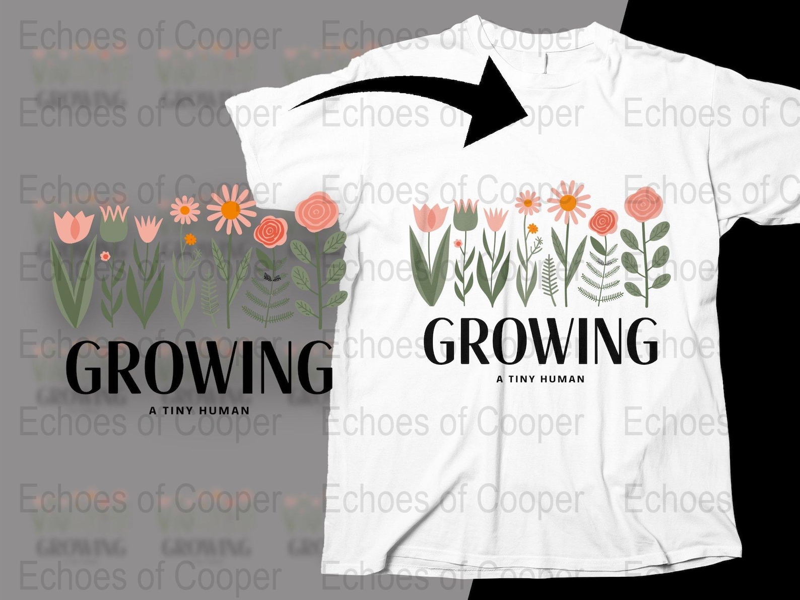 Growing a Tiny Human Digital Art Download, Celebrate Pregnancy, Floral ...