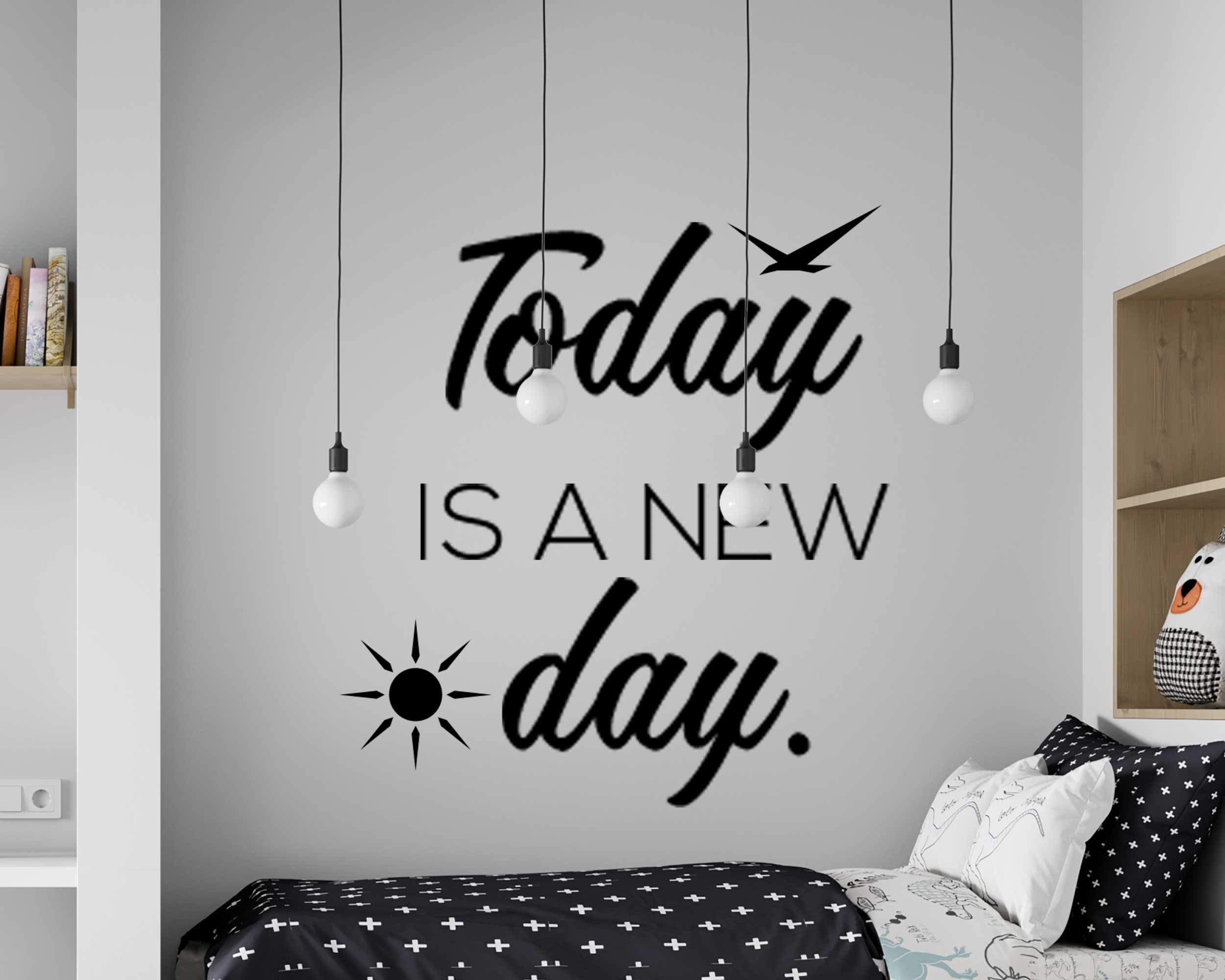 Today is a New Day Motivational Wall Art Inspirational Quotes Print ...