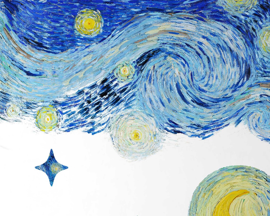 Van Gogh Starry Night Wall Sticker - Large Wall Decal Oil Painting ...