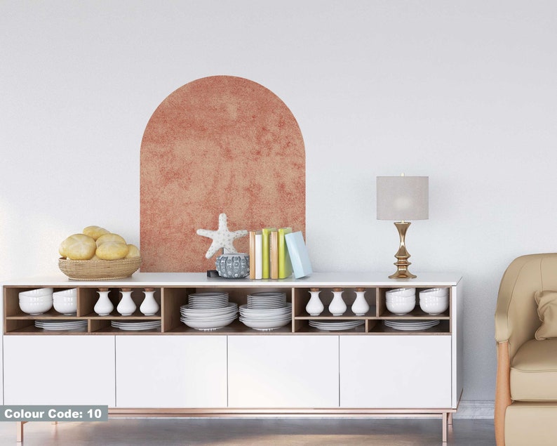 Boho Textured Arch Wall Decor Sticker - Premium Fabric Decal for ...