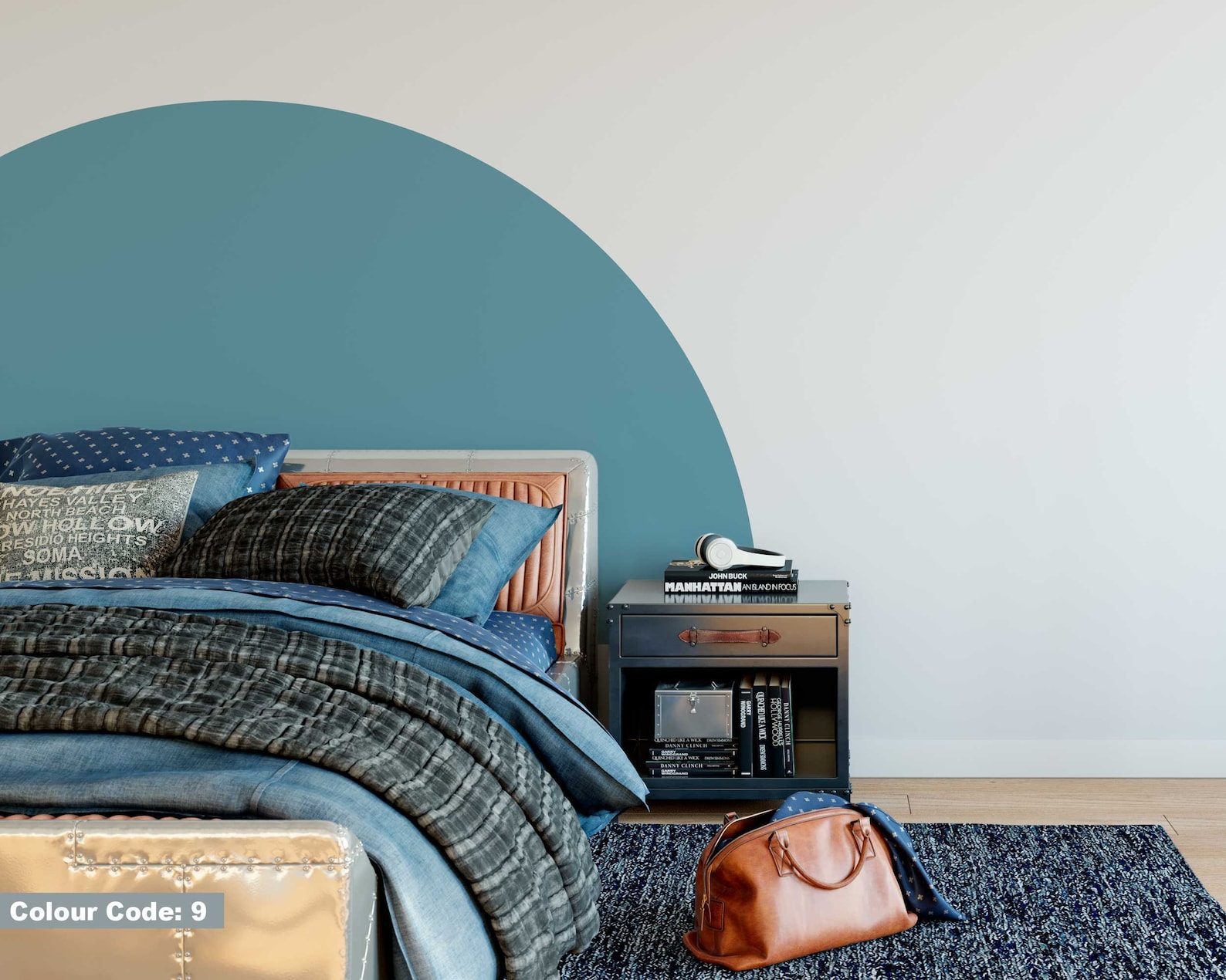 Boho Half Circle Wall Decor Sticker for Headboard - Premium Fabric ...