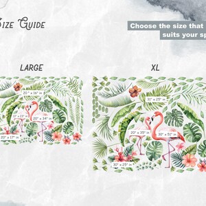 Tropical Flamingo and Leaves Wall Sticker - Removable Decor for Bedroom ...