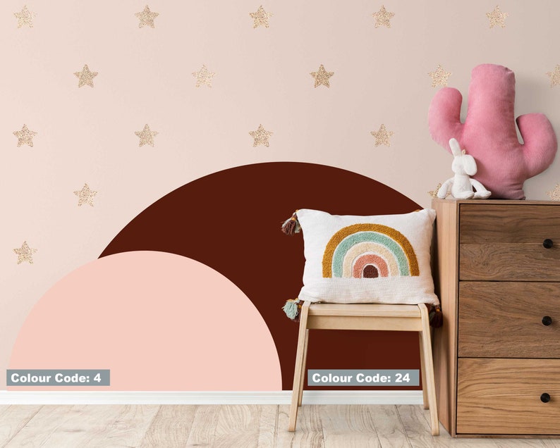 Boho Half Circle Wall Decor Sticker for Headboard - Premium Fabric ...