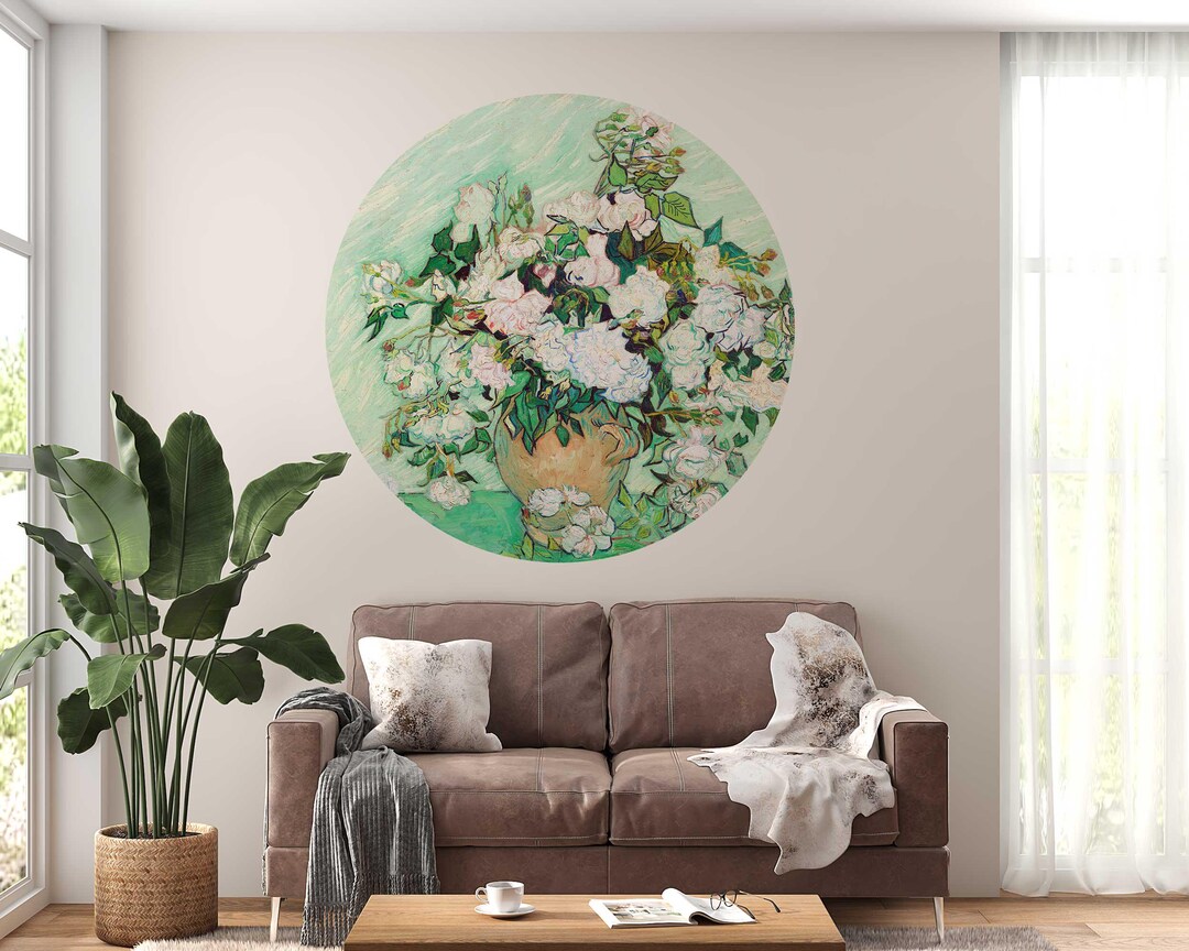 Vincent Van Gogh Roses Circle Wall Sticker Brings Timeless Floral ...