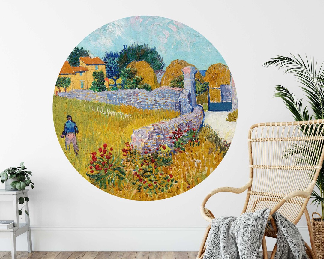 Van Gogh Countryside Painting Wall Decal - Vintage Oil Painting Mural ...