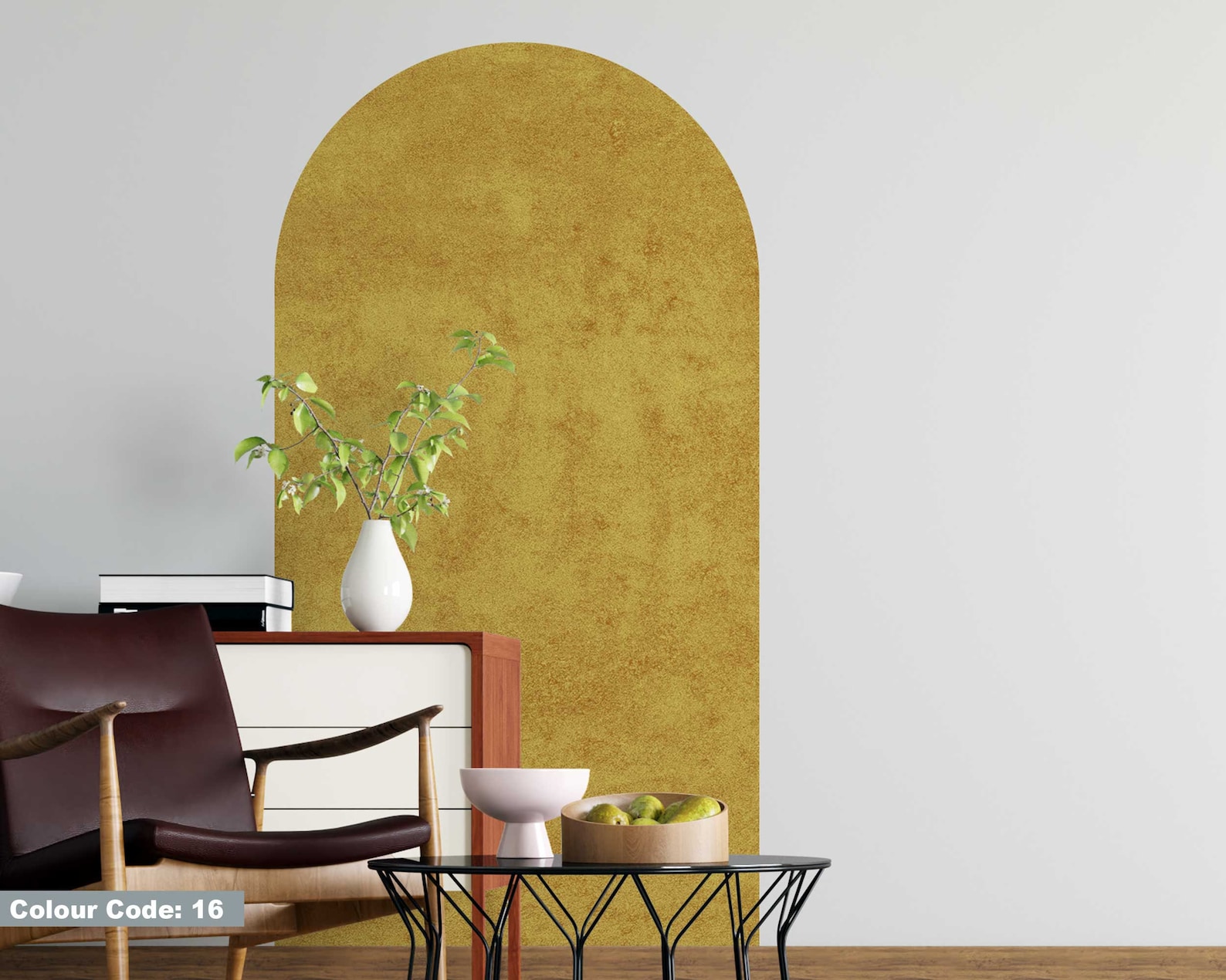 Boho Textured Arch Wall Decor Sticker - Premium Fabric Decal for ...