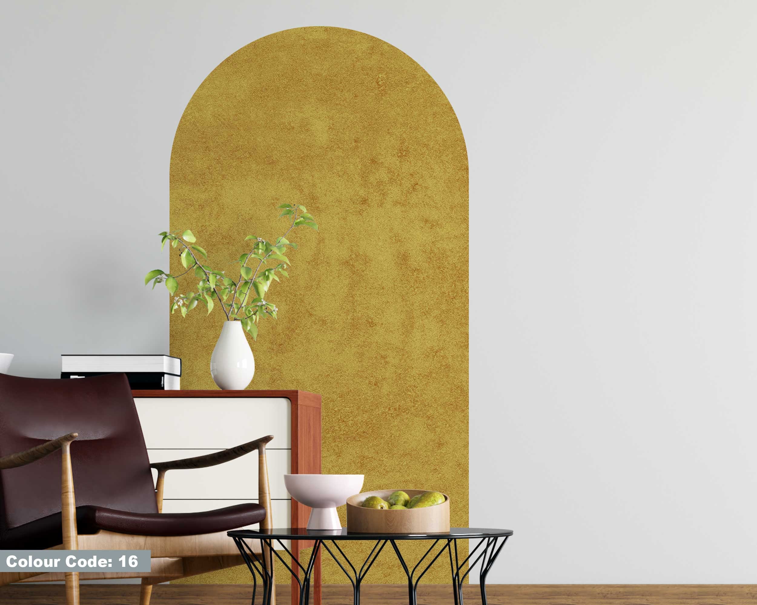 Boho Textured Arch Wall Decor Sticker - Premium Fabric Decal for ...