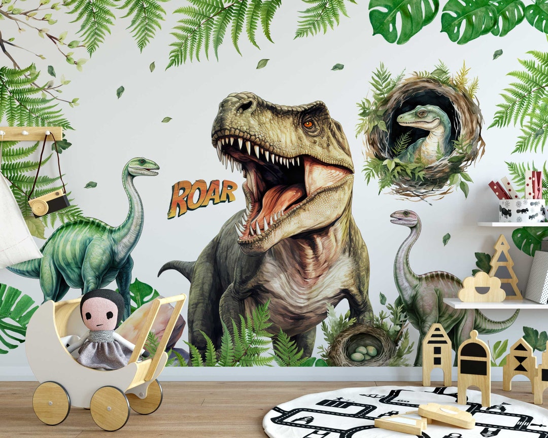 Dinosaur Wall Decal for Boys Room - Kids Wall Decal - Removable ...