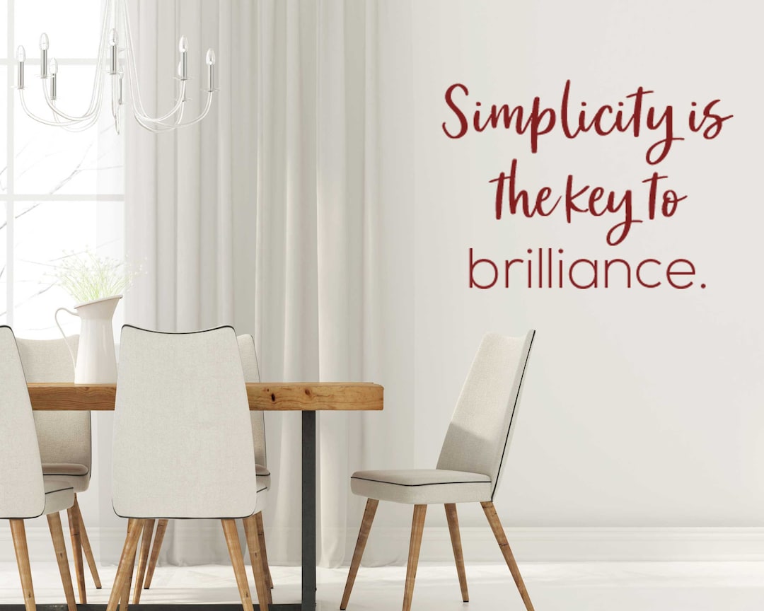 Simplicity is Key to Brilliance Motivational Wall Decals Workplace ...